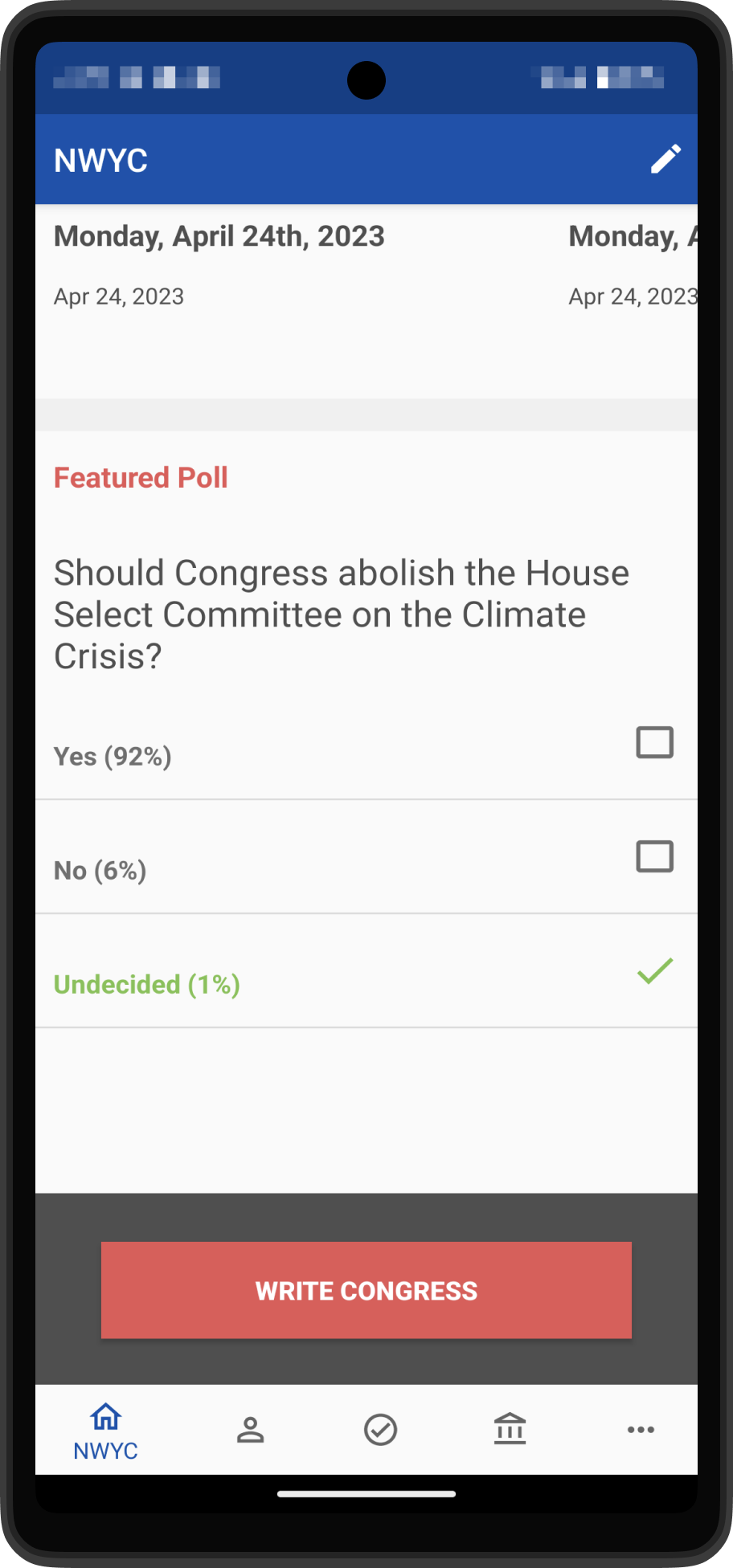 National Write Your Congressman (NWYC) is an organization that gives ...